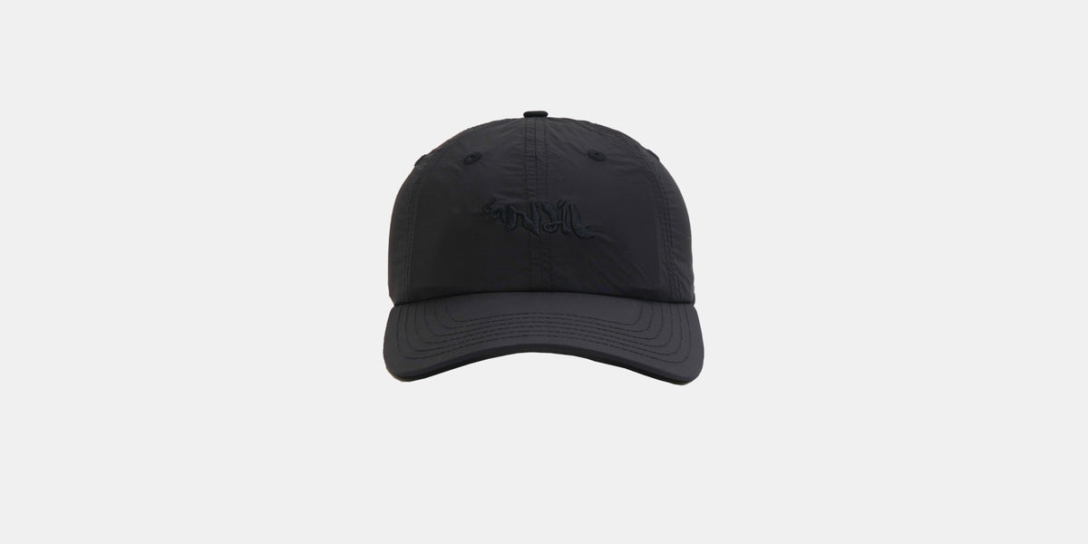 Embroidered Bandit Nylon Dad Hat - Black