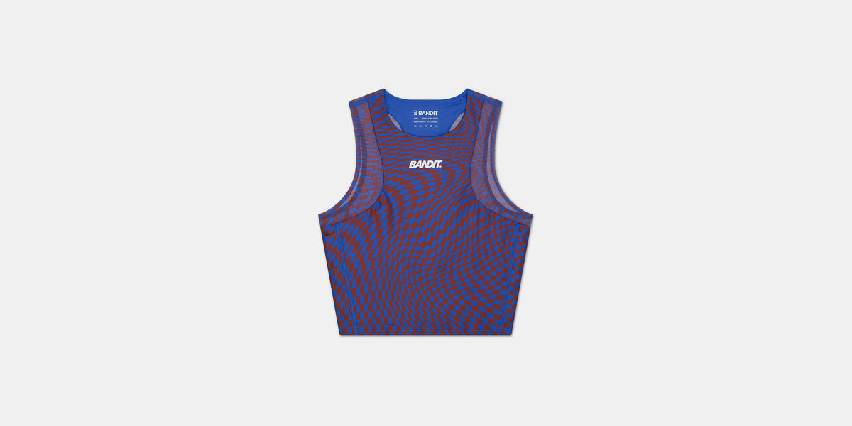 Stamina™ Lyra Race Crop - Deep Peri Blue with Rust