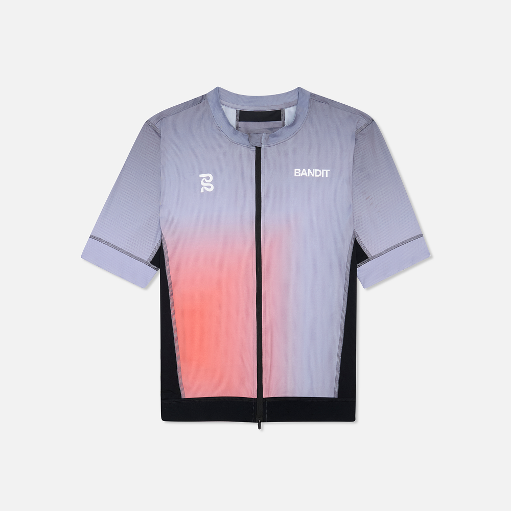 Ares Flex™ Men's Two-Way Zip Performance Tee - Silver Grey Print