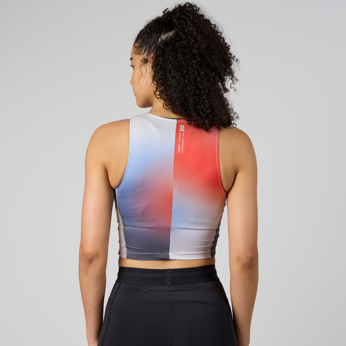 Ares Flex™ Zip Front Race Crop in Split Gradient | Bandit Running