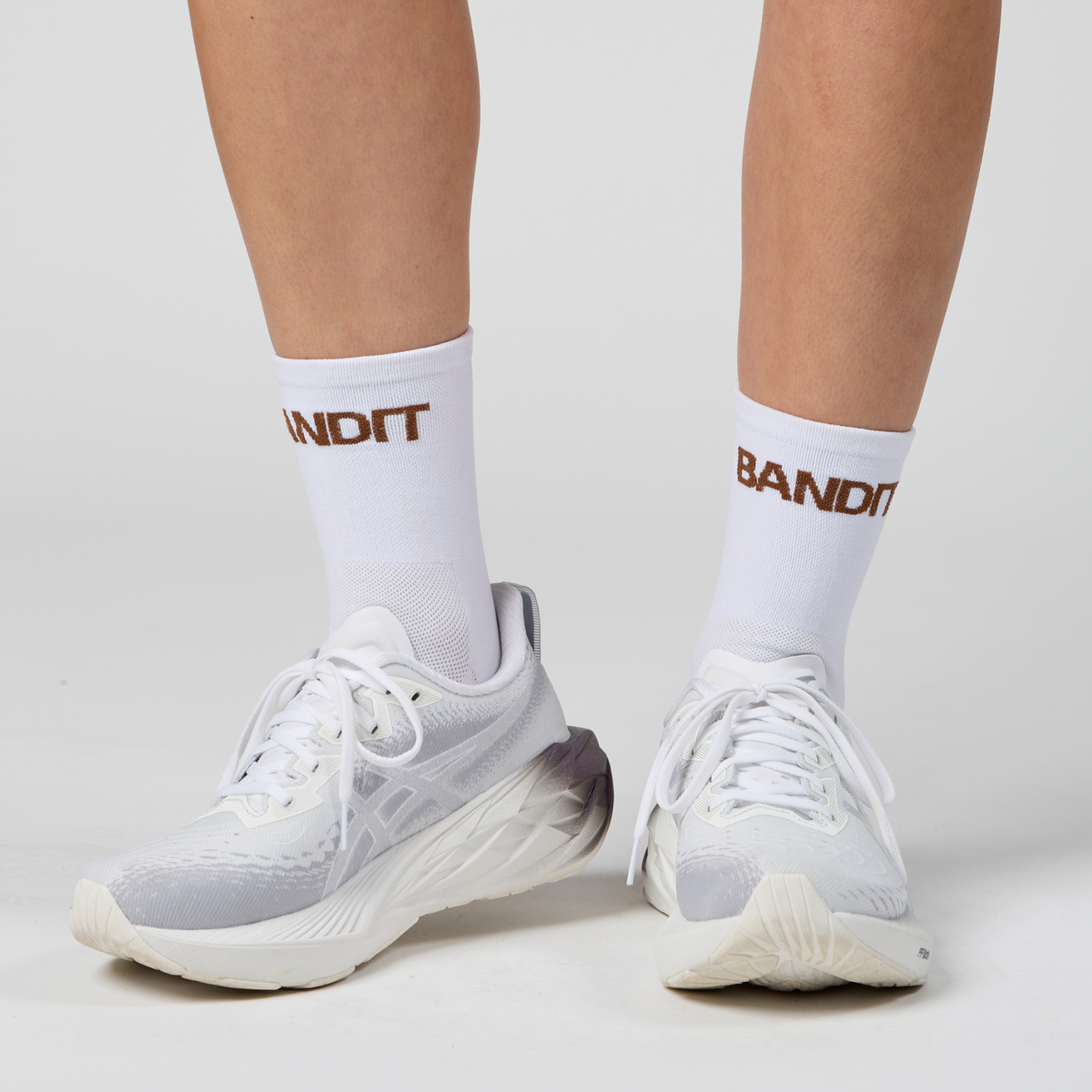Lite Run™️ White/Nutmeg Quarter Socks - 2 Pack | Bandit Running